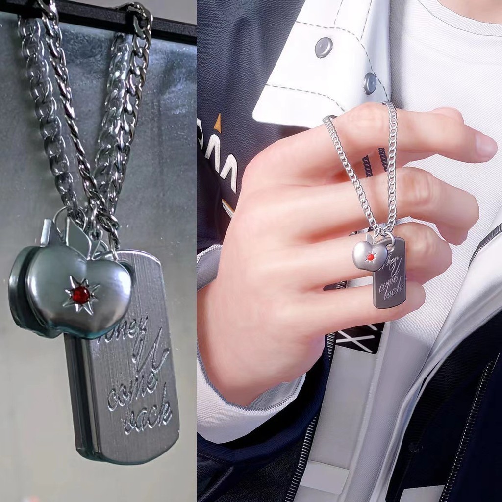 Anime Game Love and Deepspace necklace Caleb Apple Square Pendant Man ...