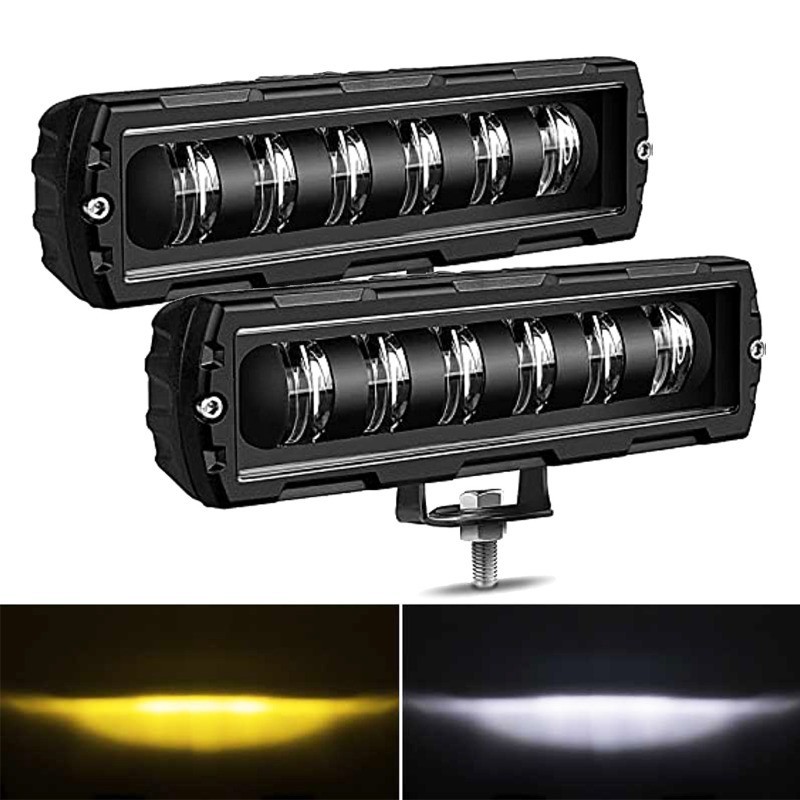 1pc 6inch 12V 24V LED Light Bar Off Road Spotlight White Yellow LED ...