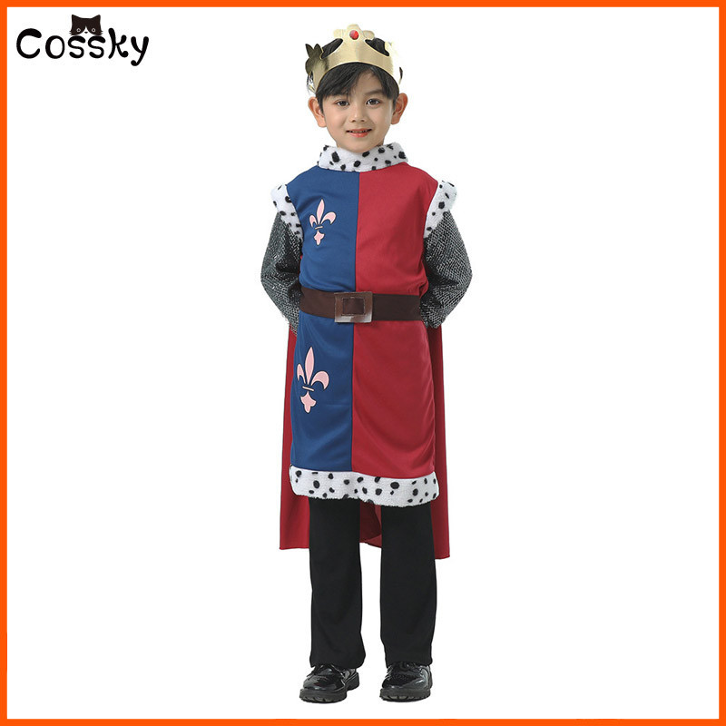 Kids Medieval King Cosplay Costume Christmas Carnival Cosplay Costumes ...