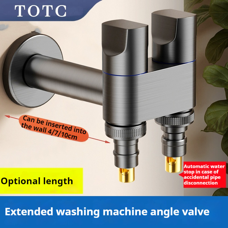 One In Two Out Washing Machine Angle Valve Faucet 4 Points Threaded ...
