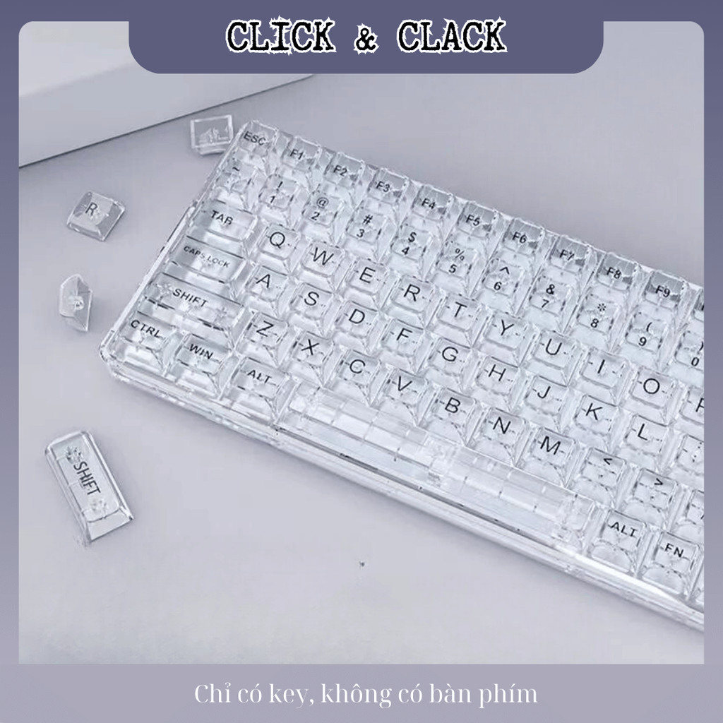 Fully Transparent, Translucent Keycap, CBSA Profile, 132 Keys Boxed ...