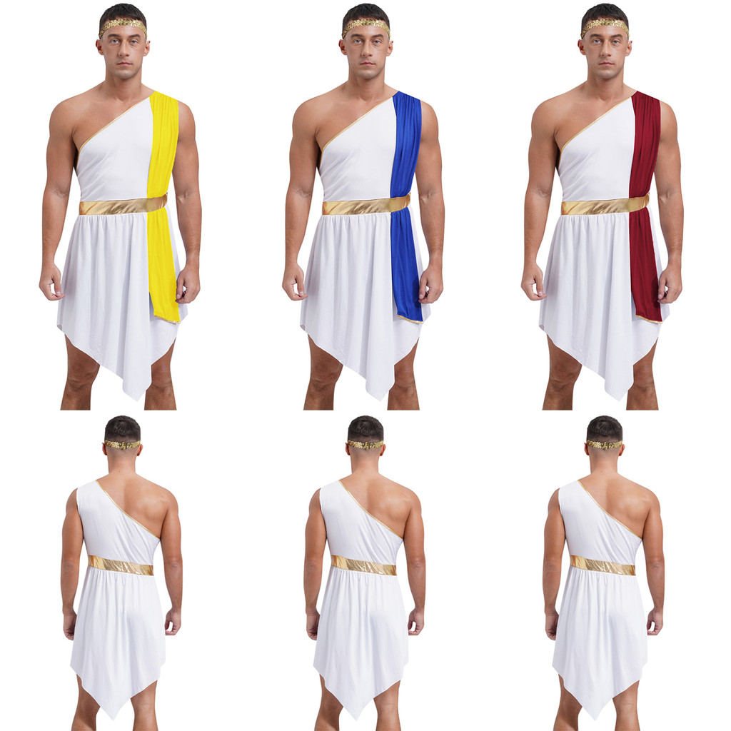 Mens Roman Ancient Greek Toga Cosplay Outfits Halloween Role Play ...