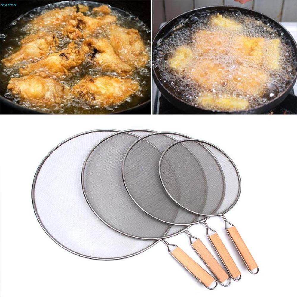 MXMIO Oil Cover Anti Splash Oil Stainless Steel Household Frying Pan ...