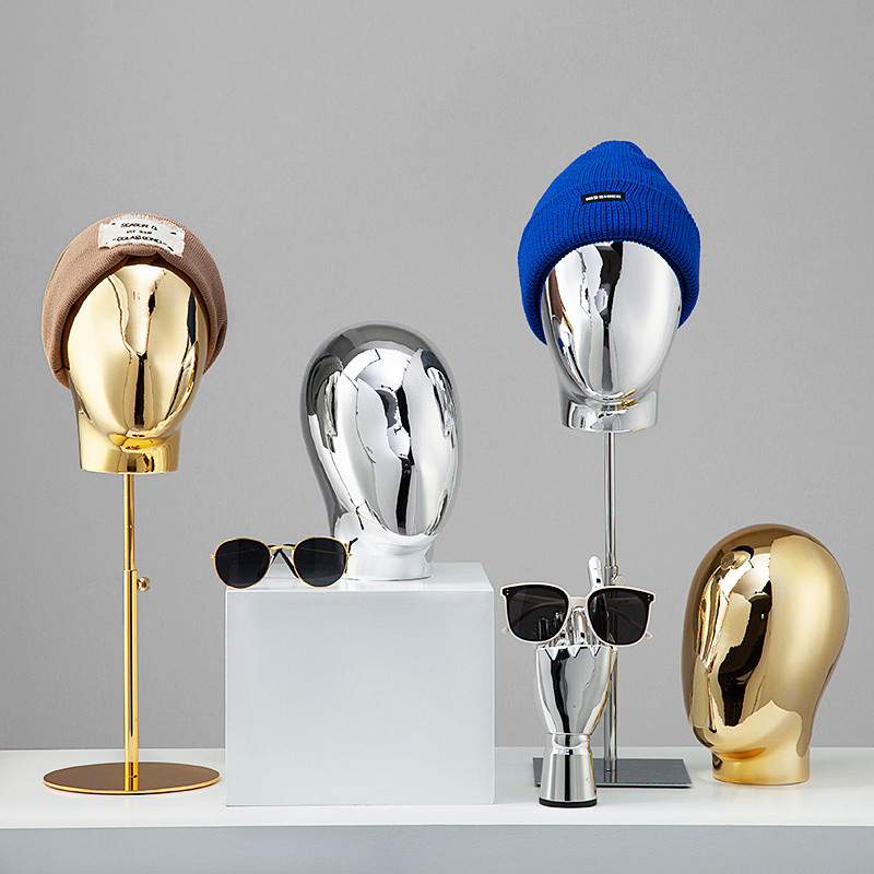 Electroplating Model Head Props Display Stand Window Display Hat Frame ...