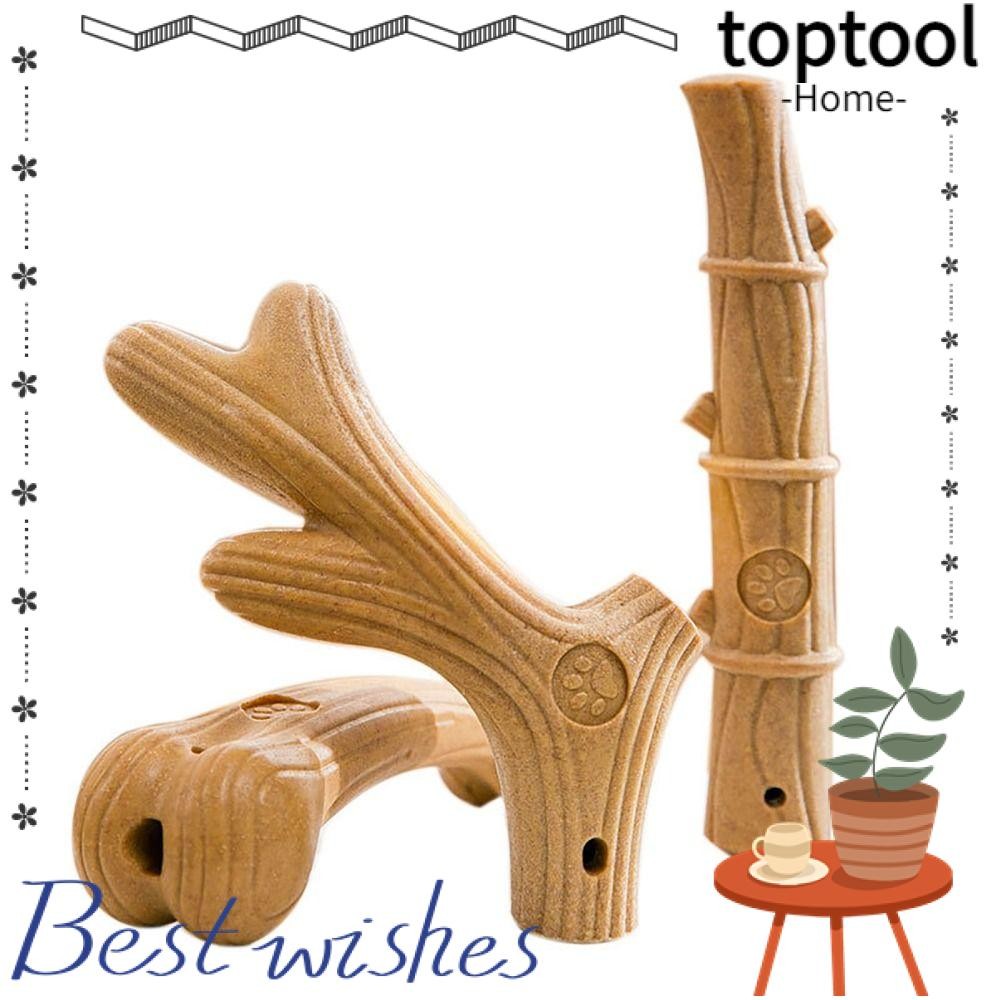 TOPTOOL Dog Chew Toys, Interactive Training Pine Wood Fiber Molar Teeth ...