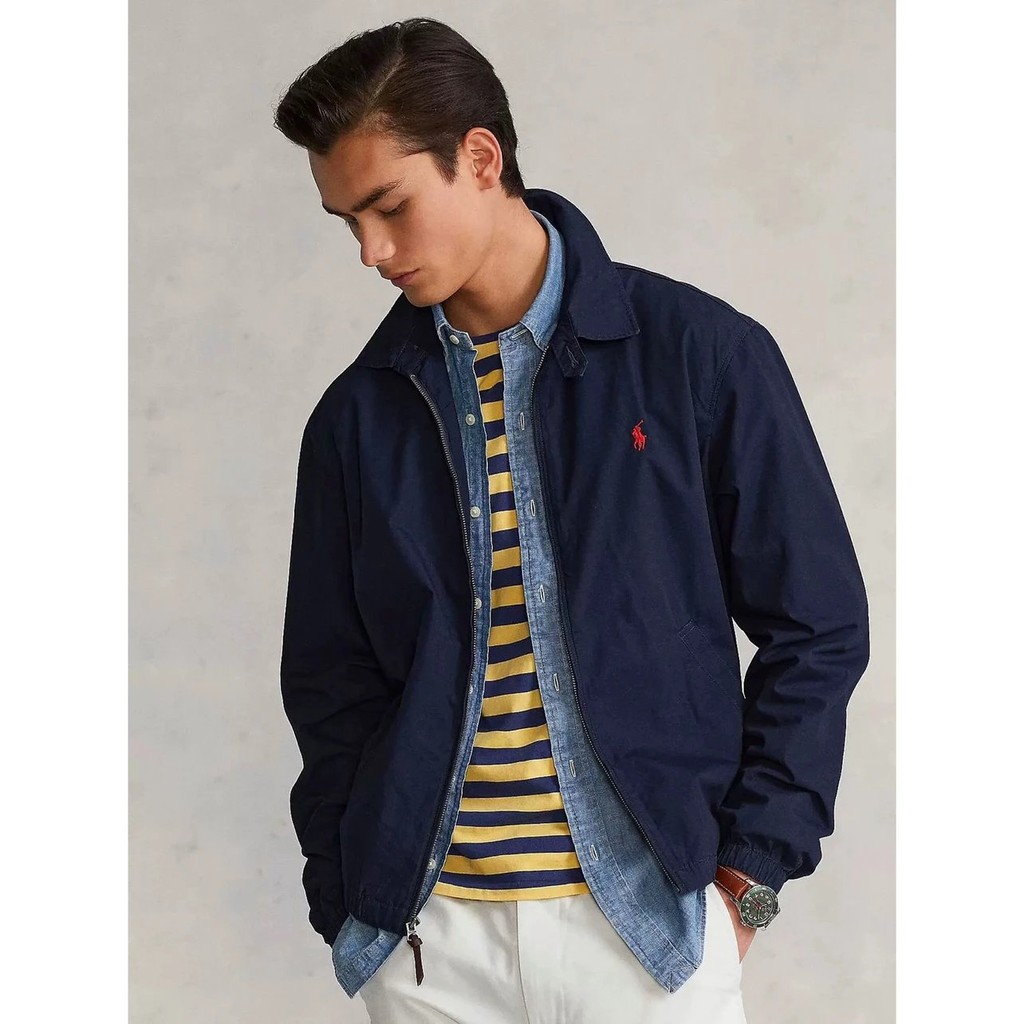 RL Embroidered Logo Design Jacket Sanded Fiber Jacket Stand-up Jacket ...