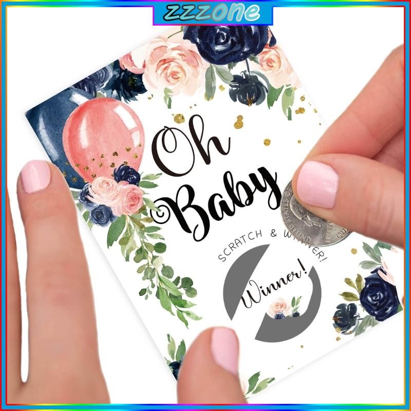 zzz Baby Shower Raffle Cards Fun Scratch Cards Set 24 Tickets 3 Winners ...