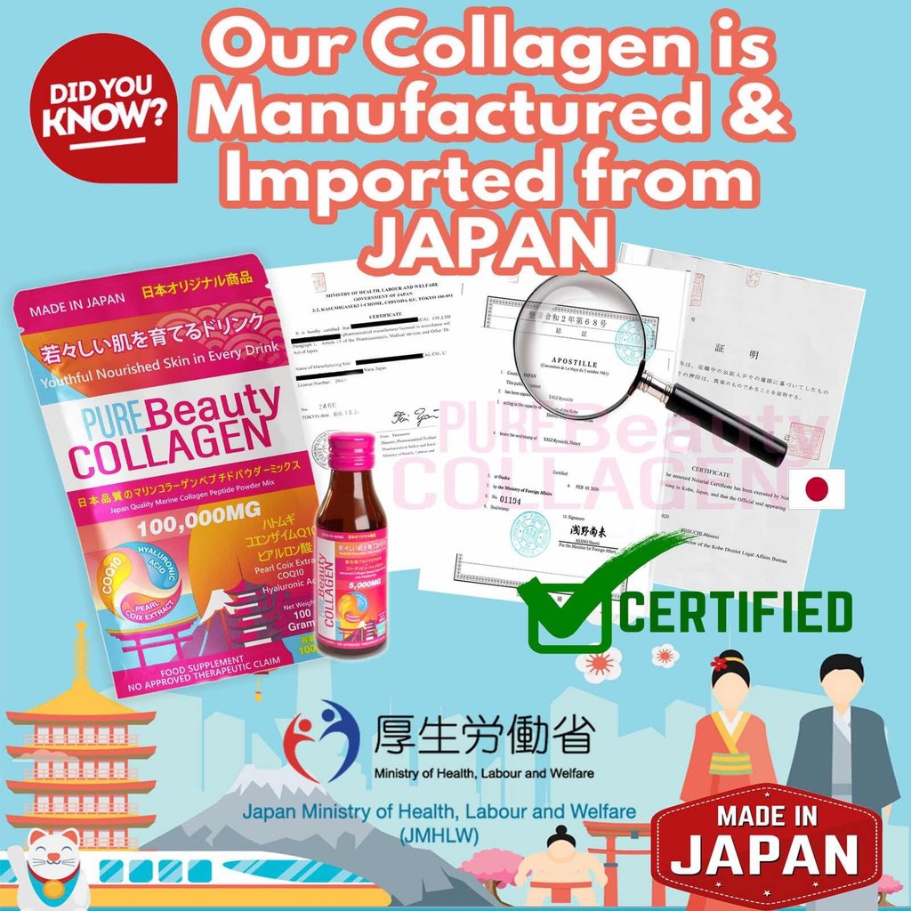 ORIGINAL PURE BEAUTY COLLAGEN POWER 100g 100,000 mg collagen per pouch ...