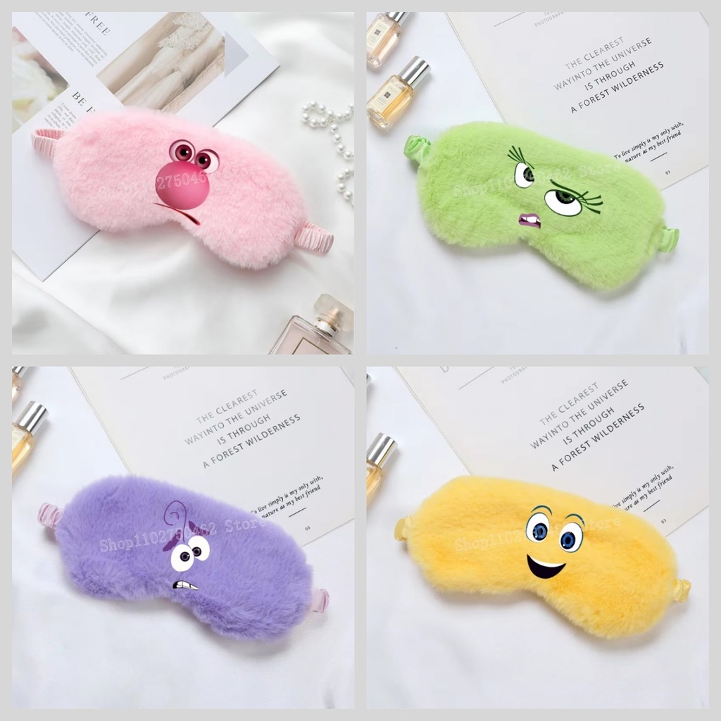 Disney Inside Out 2 Plush Eye Mask Anime Expressions Sleep Portable Eye ...