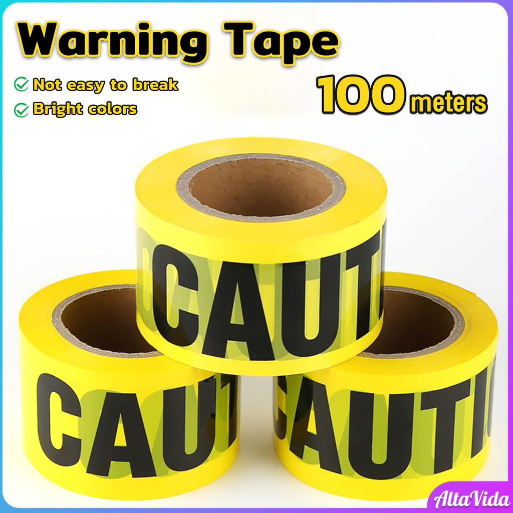 Alta Caution Tape (Non-Adhesive) Isolated Barricade Yellow and Red Danger Warning Tape 100m/roll ...