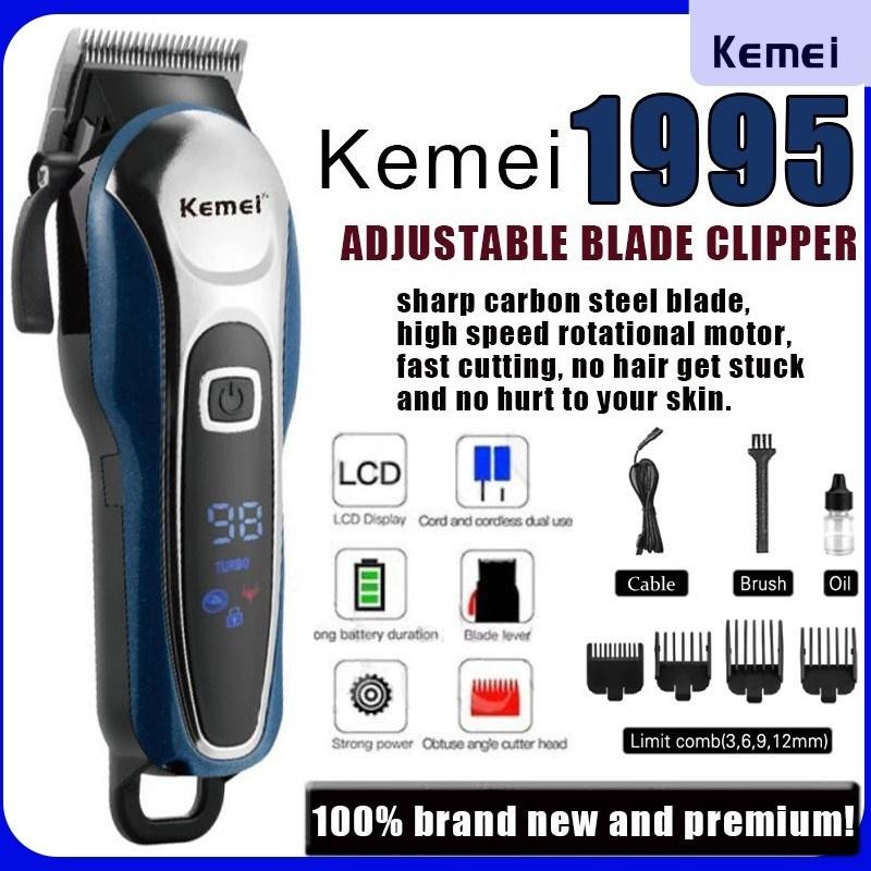 Kemei Razor Hair Cut Original Cordless Rechargeable Clipper LCD Monitor ...