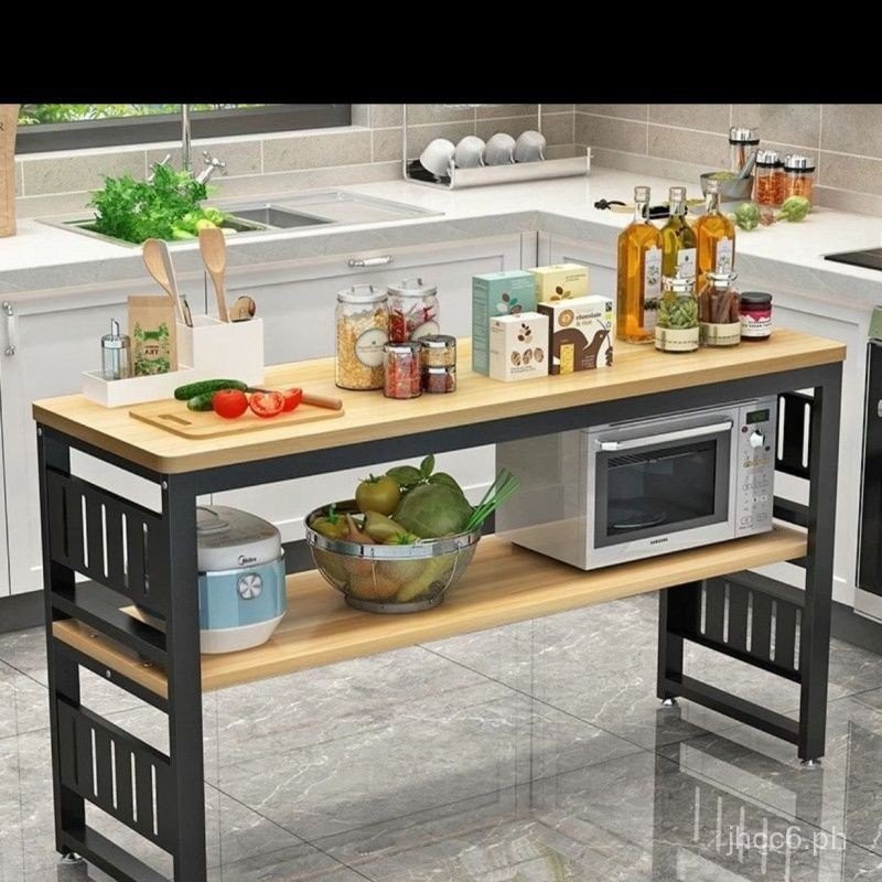 Kitchen Table Cutting Station Storage Rack Rectangular Long Table Table ...
