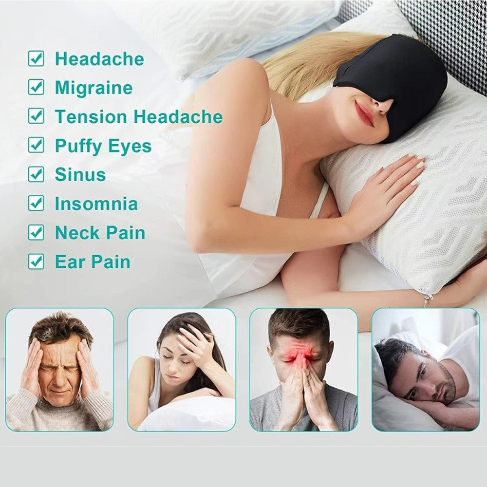 Ice Cap Comfortable and Stretchy Headache Relief Cap for Migraines Face ...