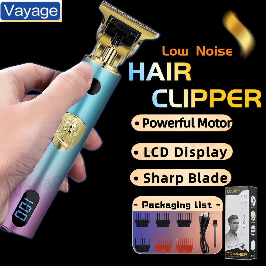 USB Rechargeable Men Cordless Pro Electric Hair Clipper Shave with LED ...