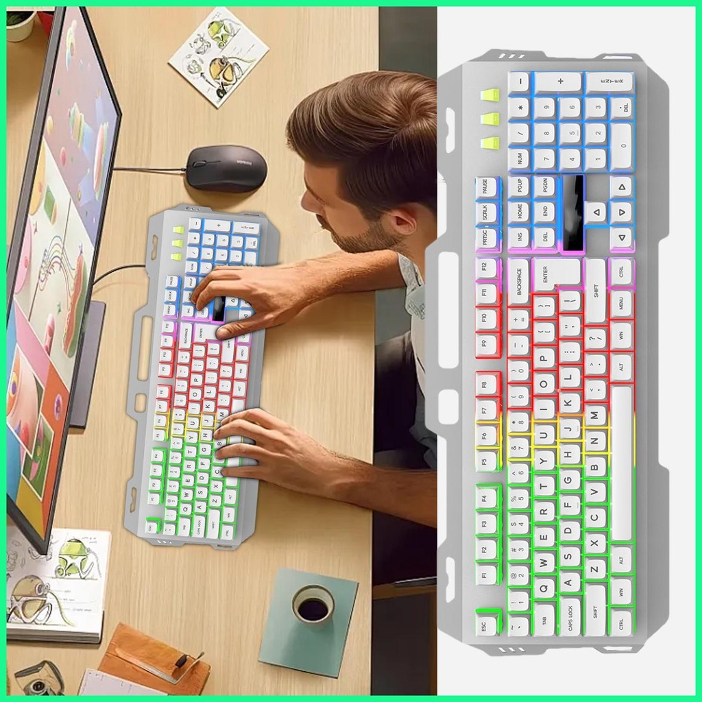 Mechanical Game Keyboard Aesthetic Mechanical Light Up Game Keyboard ...