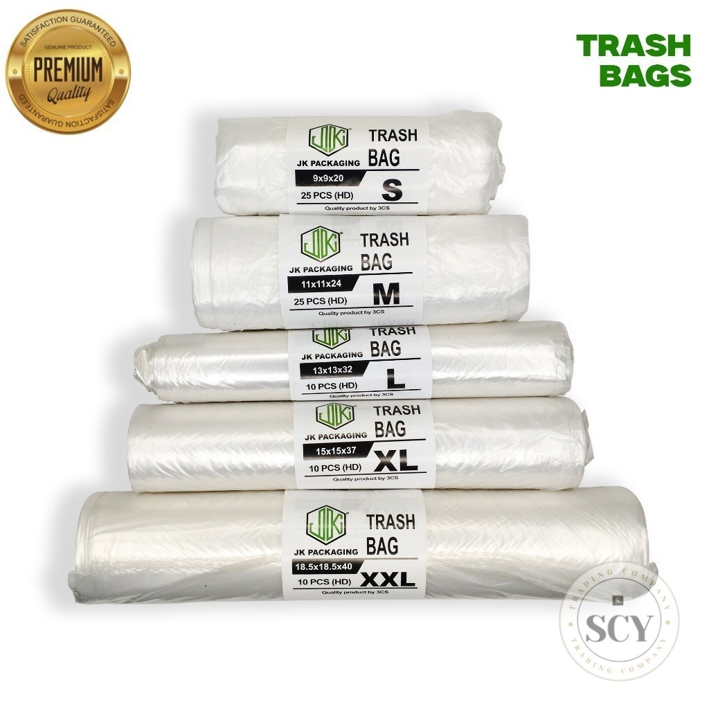 SCY.trading shop Roll Trash Bag Black Clear Garbage Plastic Bags Small ...