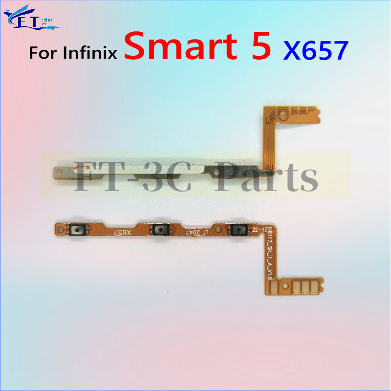 For Infinix Smart 5 X657 X657B Power On Off Button Volume Buttons Switch Flex Cable Spare Parts ...
