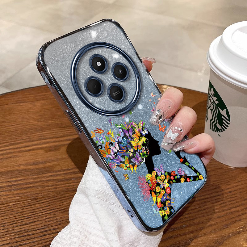 Casing Redmi 14C Phone case Unique character puzzle with soft gold ...