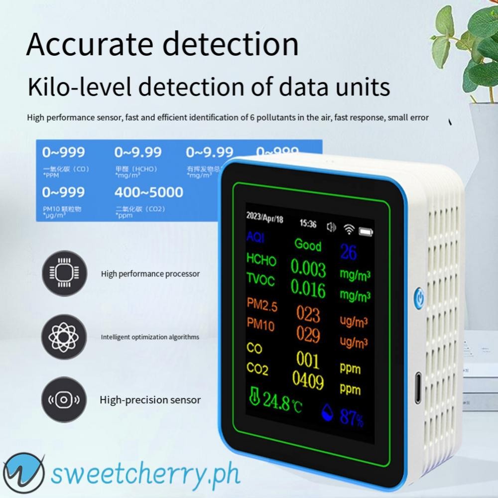 1PC WIFI Air Quality Meter 12 in 1, Tester Indoor Outdoor Air Pollution ...