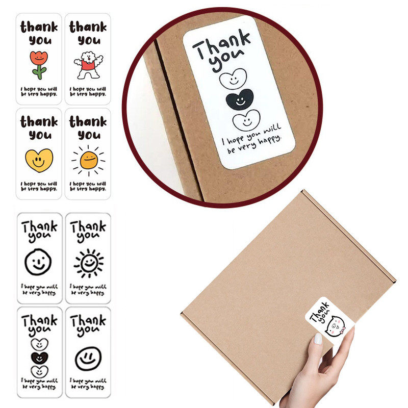 100pcs Rectangle Shaped Stickers For Gift Box Sealing, Self-adhesive ...