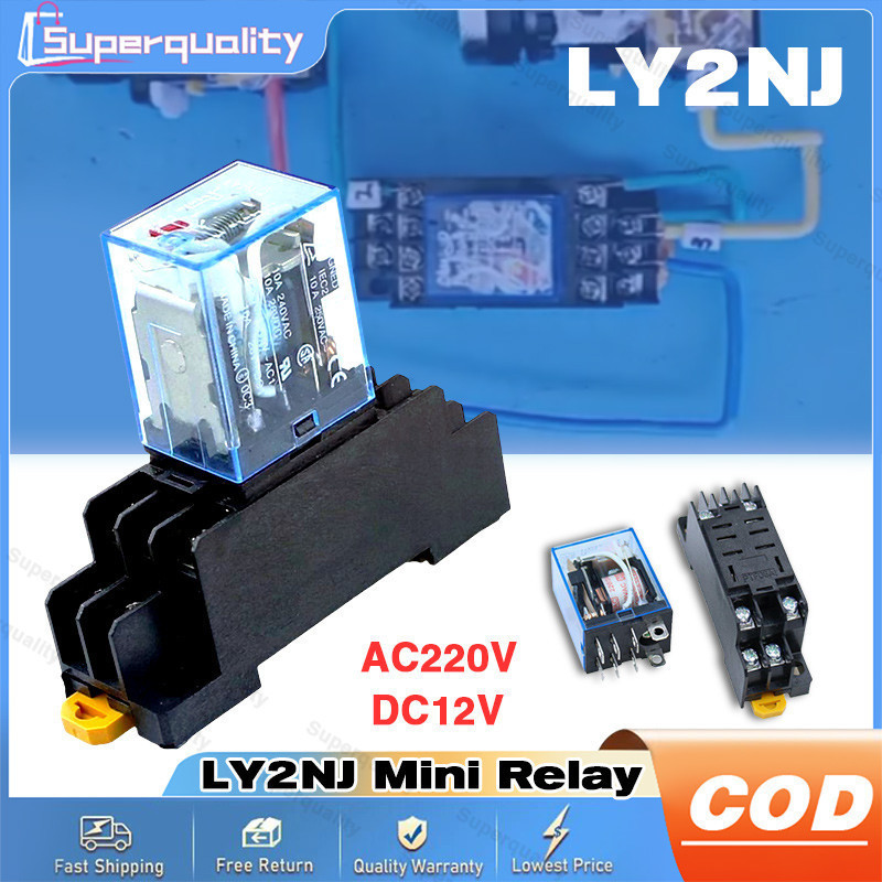 1Pc LY2NJ HH62P HHC68A-2Z Electronic Micro Mini Electromagnetic Relay 10A 8PIN Coil DPDT With ...