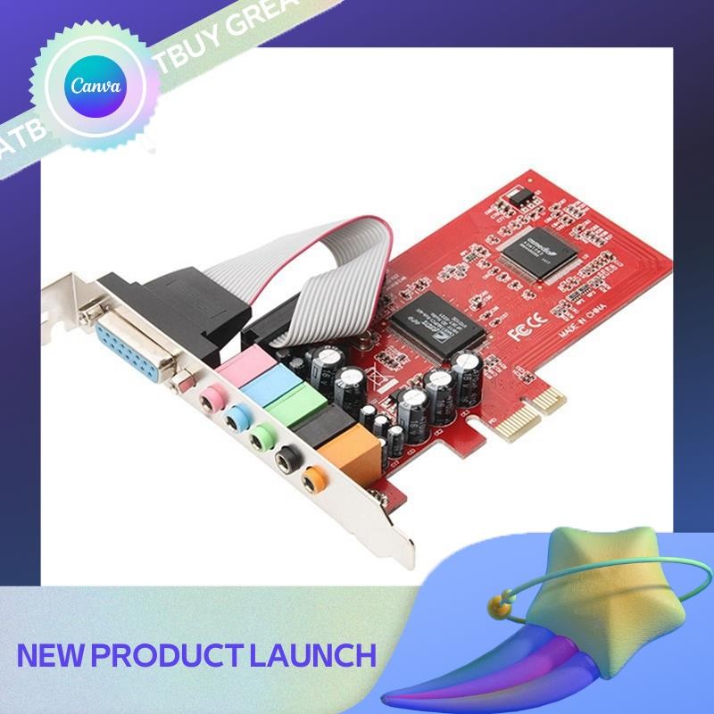 greatbuy PCI-E Sound Card PCIE X1 5.1 Channel Internal Sound Card ...