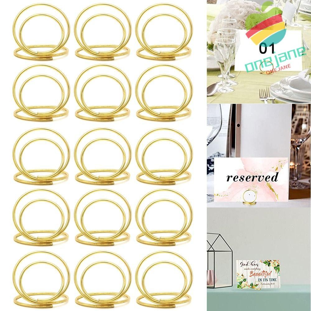 ONE-JANE Table Numbers Holder Romantic Metal Paper Clamp Picture Cards ...