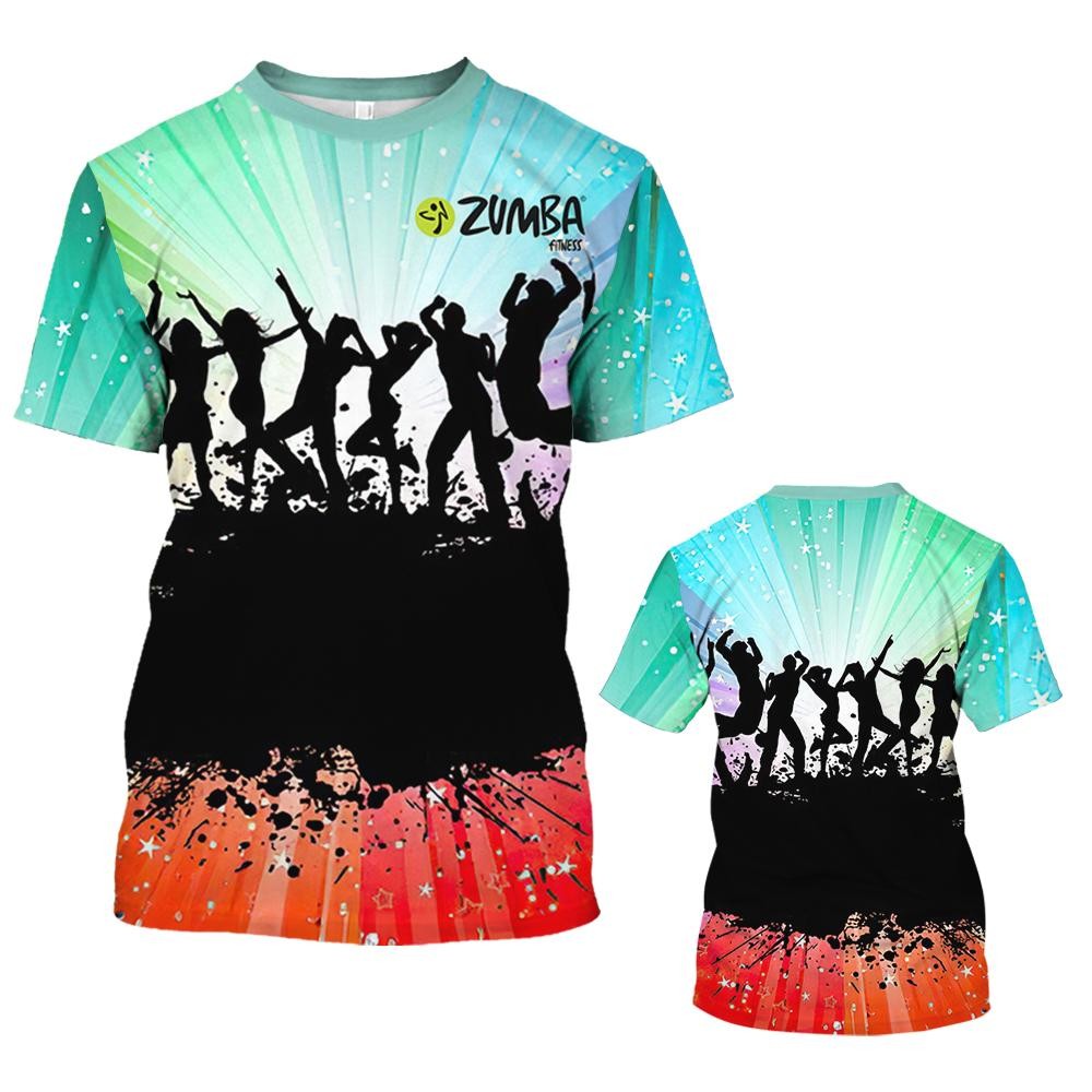 Zumba T-shirt Dancing Sports Shirt Full Sublimation Casual Short Sleeve ...