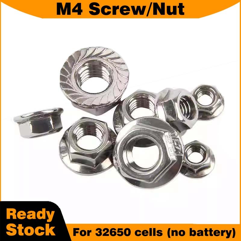 M4 hexagonal flange nut M4 cross round head screws for 32650 lithium ...