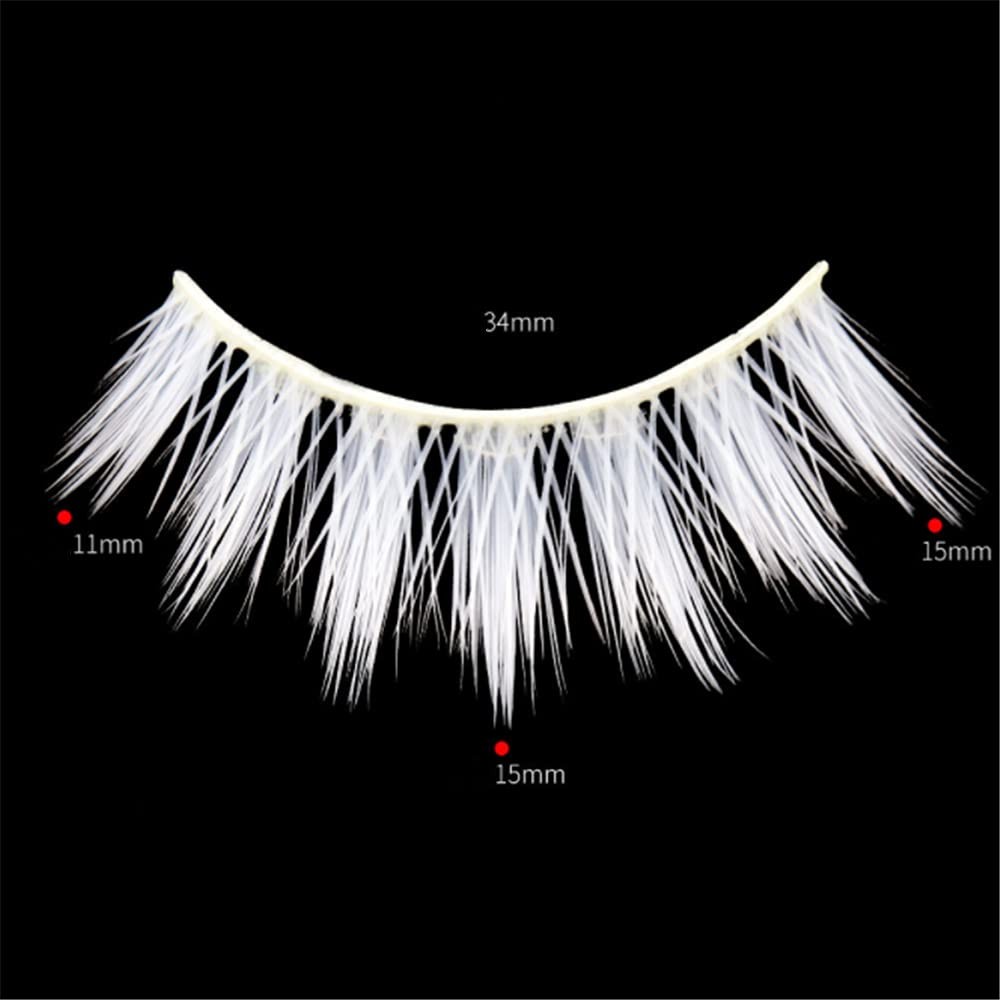 3 Pairs White False Eyelashes Lashes Makeup Fake Eyelashes White Lashes ...