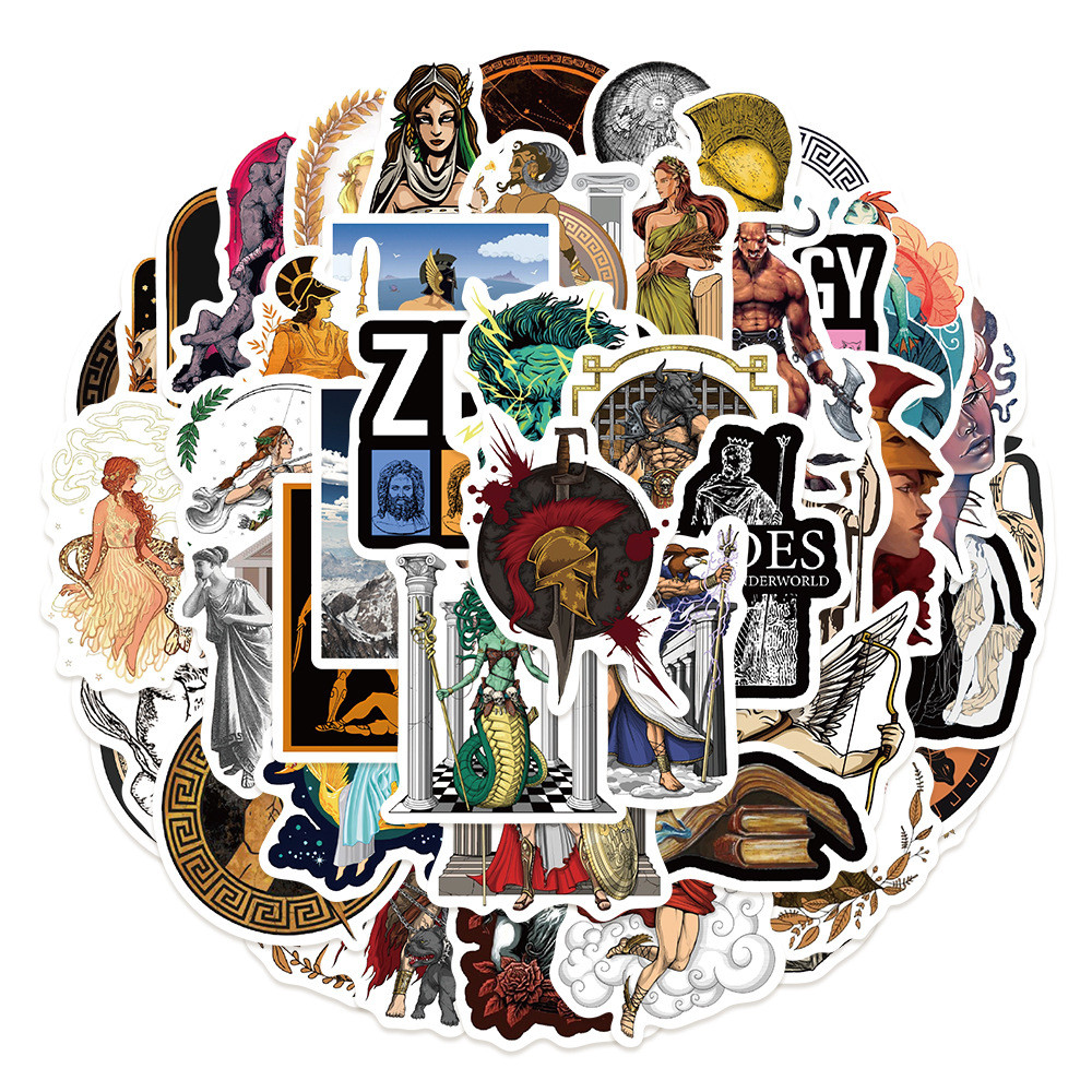 50-Pack Greek Mythology Themed Stickers - Ideal for Laptop and Notebook ...