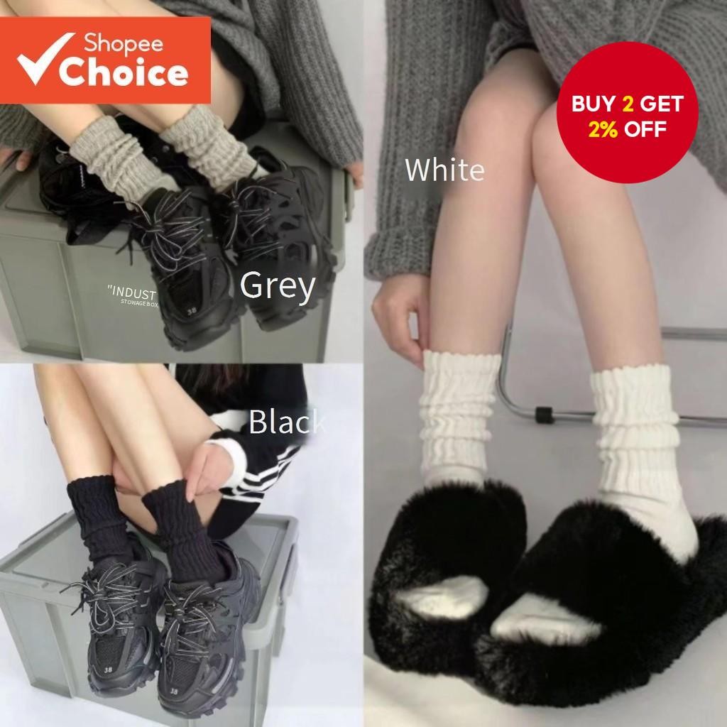 JK Sweet Chunky Knit Socks - Ribbed Mid-Calf for Women | Shopee Philippines