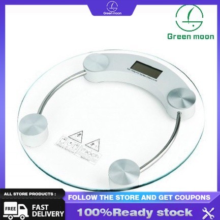 Green Moon Digital LCD Electronic Tempered Glass Bathroom Weighing ...