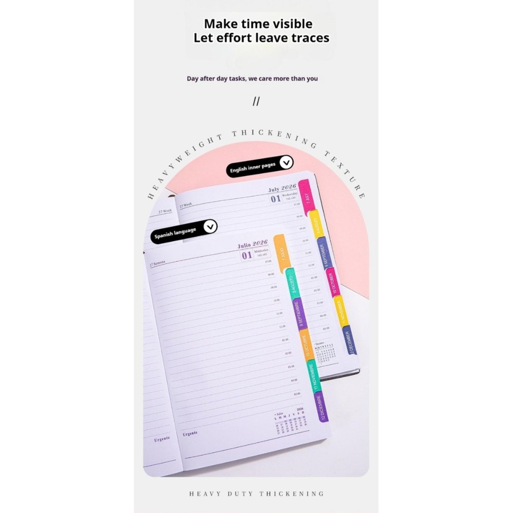 2026 Monthly&Weekly&Yearly Planner A5 English Schedule Daily Plan ...