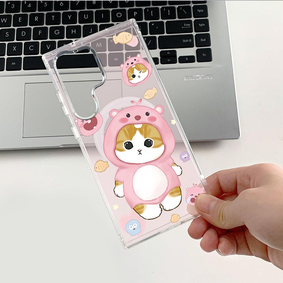 Cute Loopy Mofusand Cat Micro Frosted Translucent Magnet Case for ...