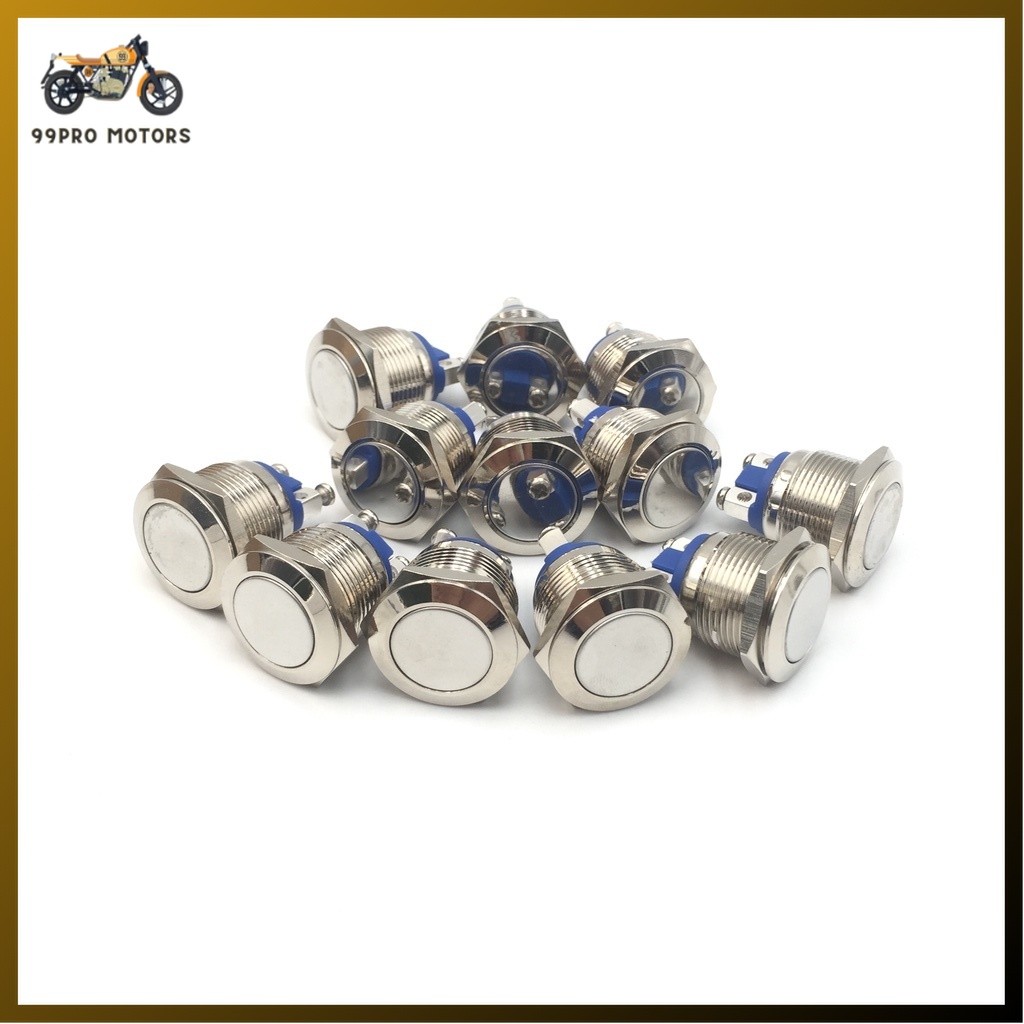 [99Pro Motor] Waterproof Passing Light Switch Momentary Push Button Switch 16mm (One pc ...