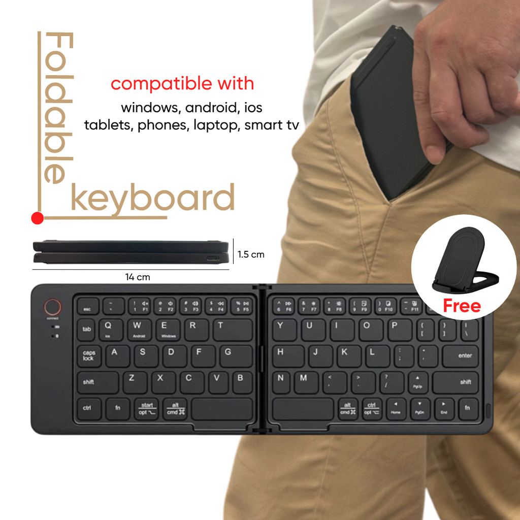 Slim Folding Keyboard Bluetooth Keyboard for Laptop Mini Keyboard for ...