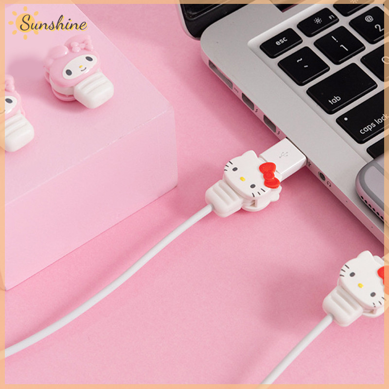 Sunshine> 2Pcs Cute Sanrio Bite Cable Protector My Melody Cinnamoroll ...