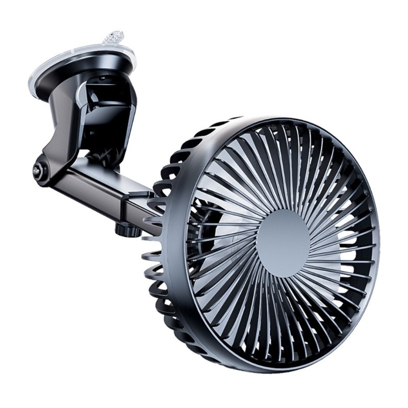 YO Car Suction Cup Fan USB Power Dashboard Windscreen Mount Cooling Fan ...