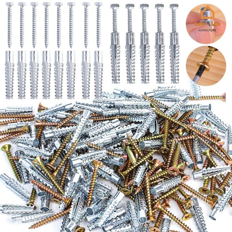 10 Sets Serrated Steel Wall Anchors Metal Expansion Tube Pipe - Self ...