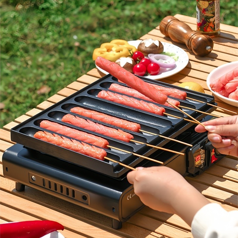6 Grids Non-stick Sausage Barbecue Plate Hot Dog Mold DIY Grilled Ham ...