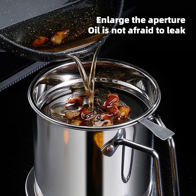 Stainless Steel Oil Strainer Pot with Lid Filter | Shopee Philippines