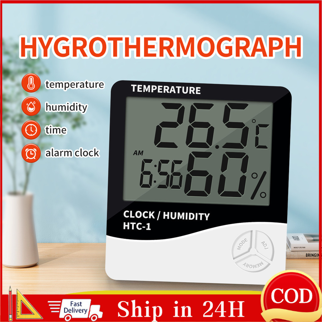 Indoor Electronic Humidity Meter HTC-1 Digital LCD Thermometer ...