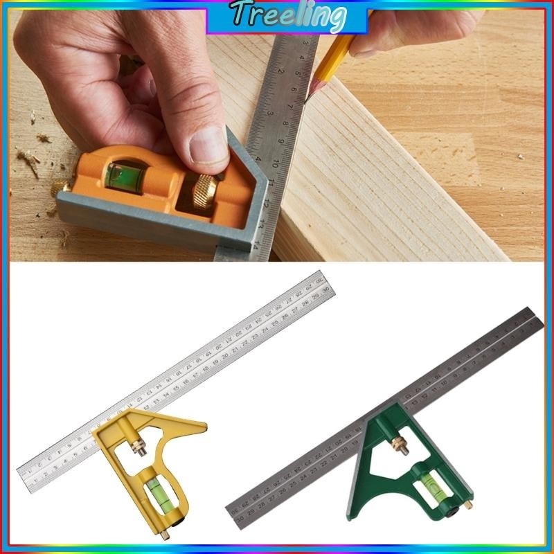 Treeling Combination Square Ruler 300mm Set Metric 12 Adjustable Right ...