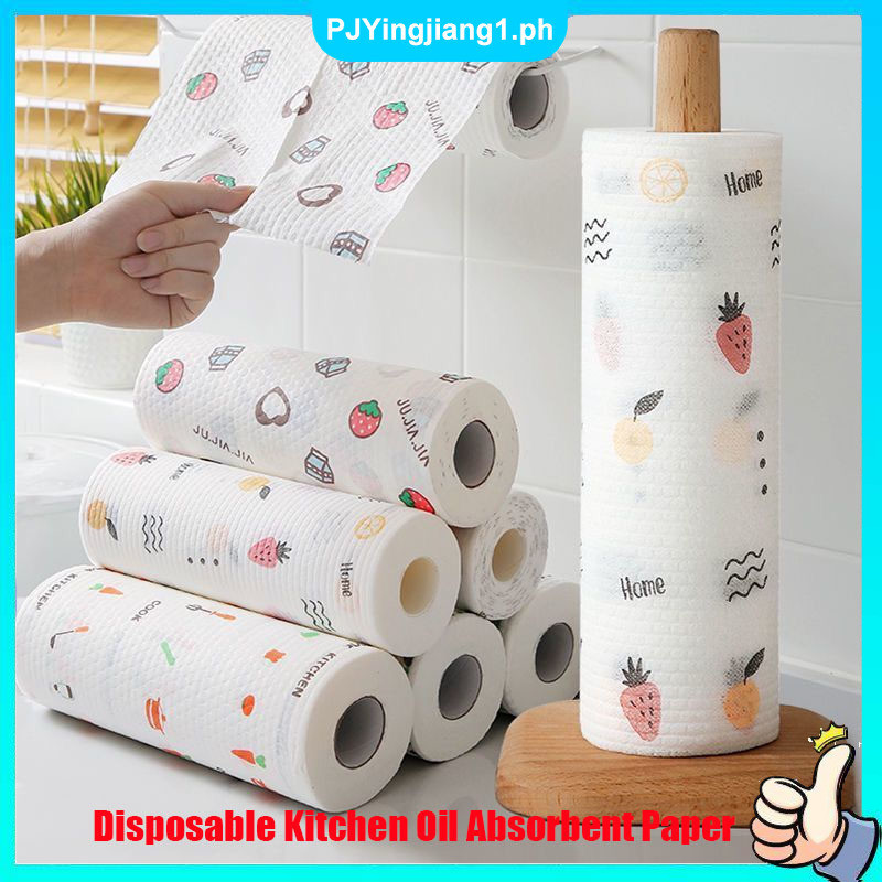 200PCS Disposable Kitchen Oil Absorbent Paper Towels Washable Dish ...