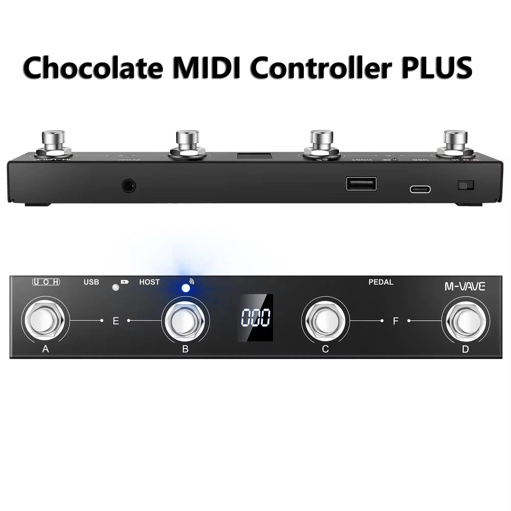 New M-vave Chocolate Plus Programmable MIDI Controller 4 Buttons Footswitch Supports Page Turn ...