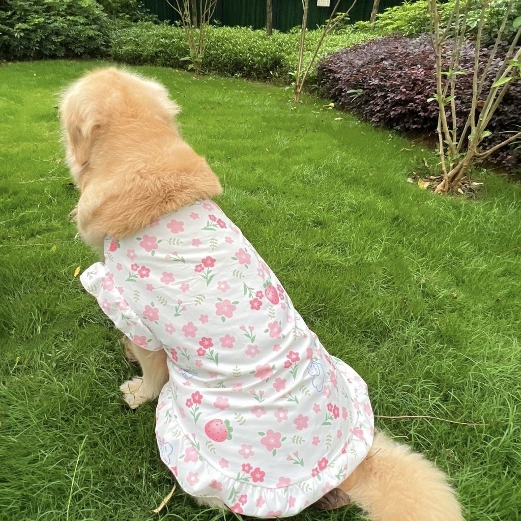 Cute Printed Big Dog Vest Clothes Golden Retriever Labrador Samoyed ...