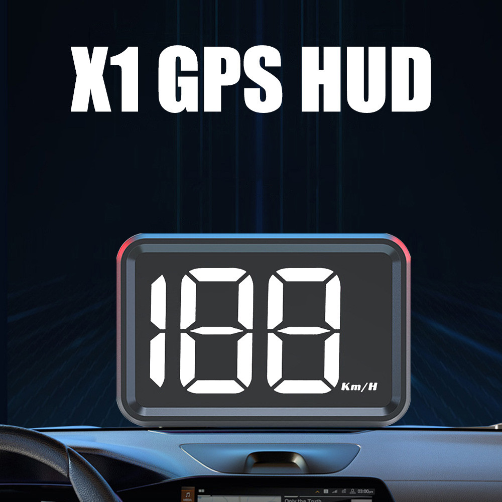 Digital USB Plug GPS HUD Speedometer Big Font White Green Light Display Car Head Up Display X1 ...