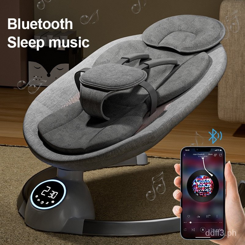 New Breathing Light+Vibration Function Electric Baby Cradle Baby ...