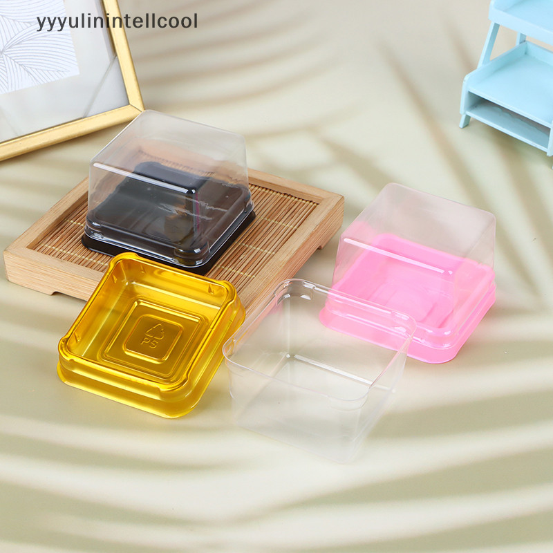 YTL 10/50Pcs Plastic Square Moon Cake Boxes Egg-Yolk Puff Container ...